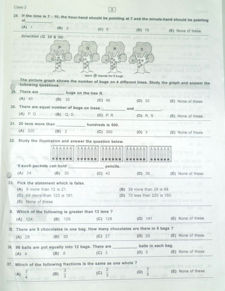 Class 2 Maths Olympiad -2nd